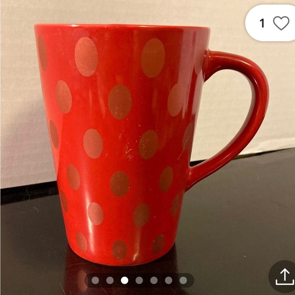 Starbucks | Dining | Rare Vintage Starbucks Red W Rose Gold Circles Mug ...